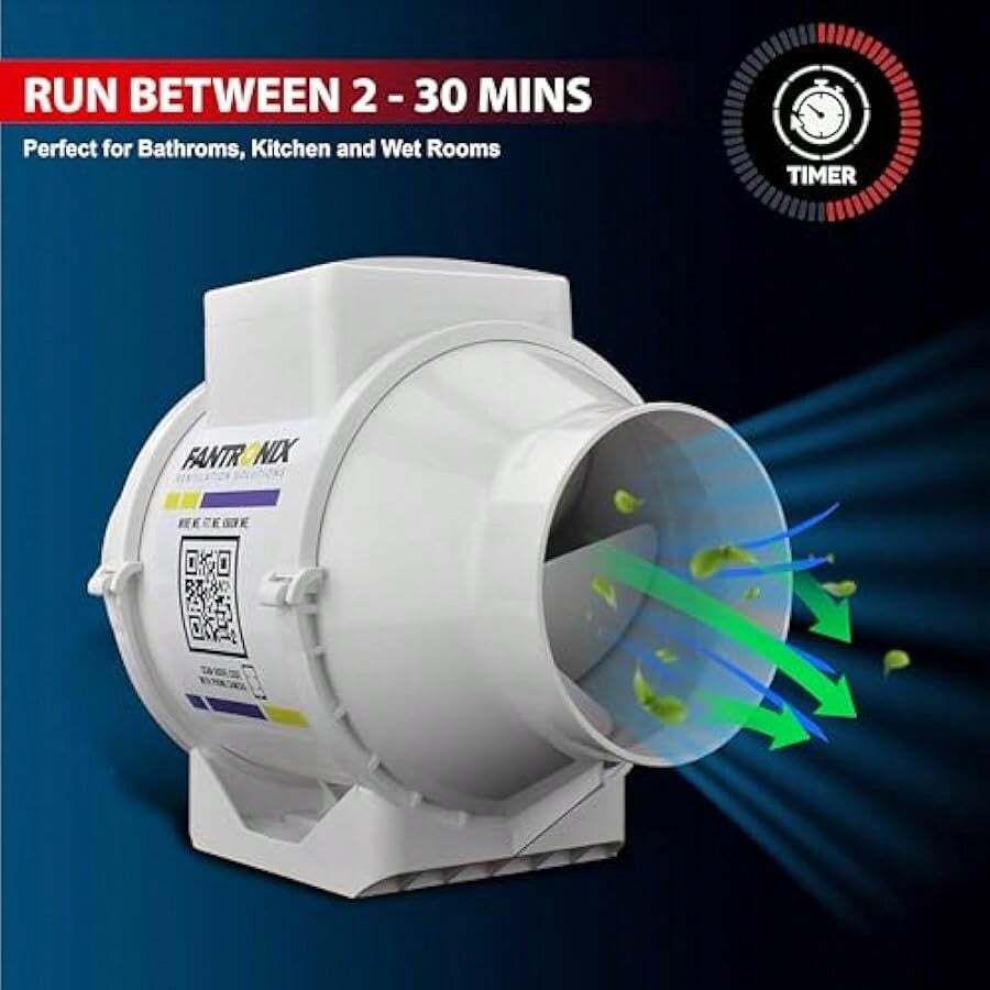 5 Inch 125mm Diameter Batoom Extractor Fan With Timer Loft Mounted ...