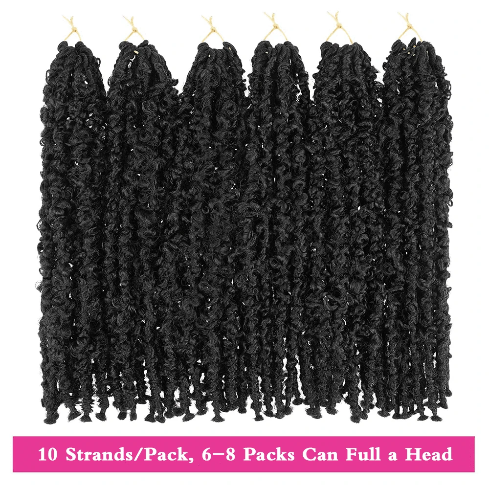 12 Inch Pre-Twisted Butterfly Locs Crochet Hair Short Bob Butterfly ...