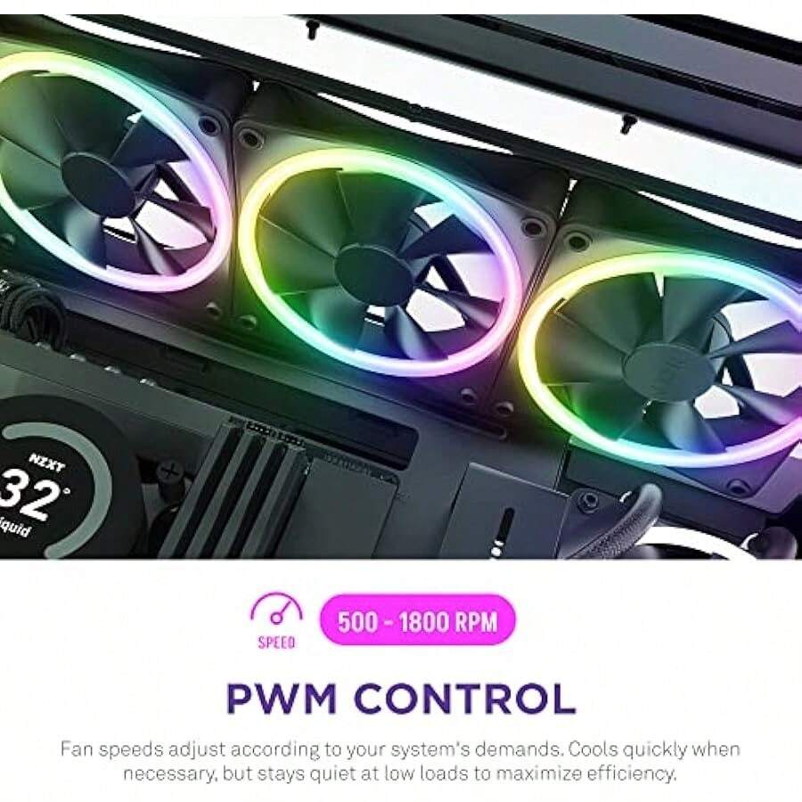 NZXT 20 RGB Duo Triple Pack - 3 X 120mm Dual-Sided RGB Fans With RGB Controller 20 Individually ...