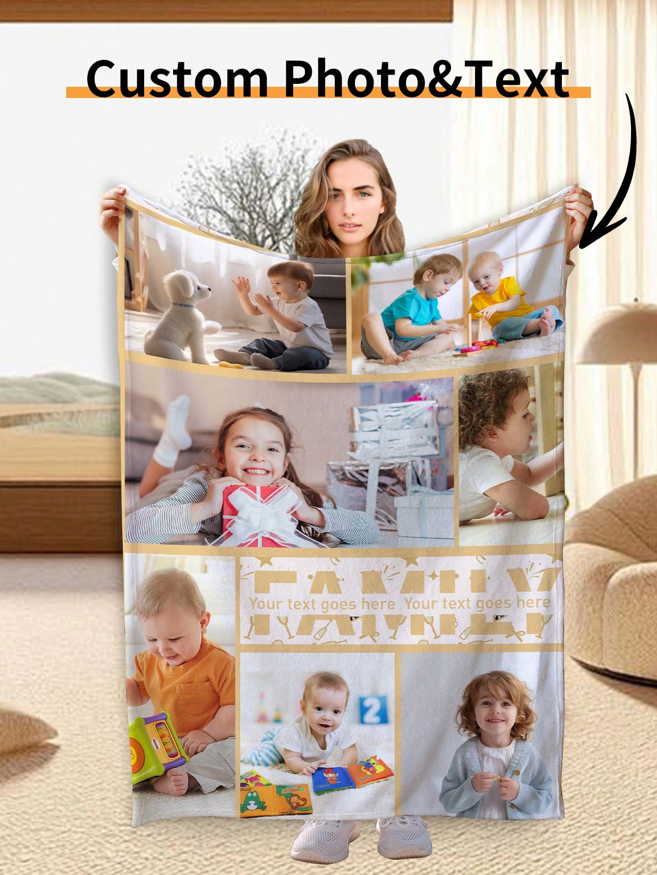 Custom Blanket With Picture Text Customized Blanket Thows Personalized ...