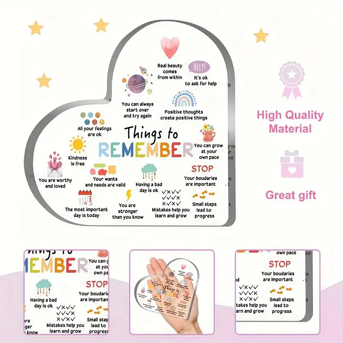 Mental Health Inspired Heart-Shaped Acrylic Sign - Therapeutic And ...