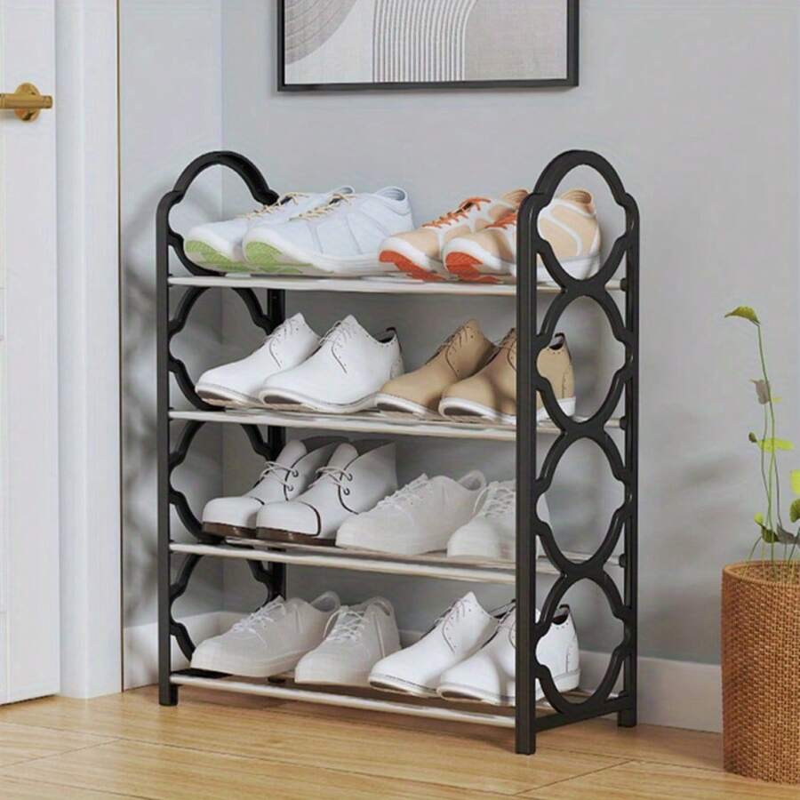 4-Tier Shoe Rack Organizer - Space-Saving Free-Standing Storage ...