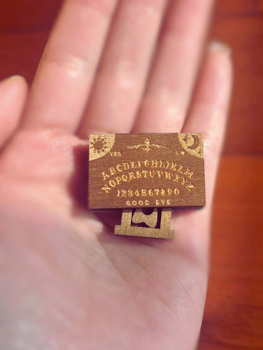 1pc With Handcrafted Wooden Mini Ouija Board, Mystical Spirit Talking ...