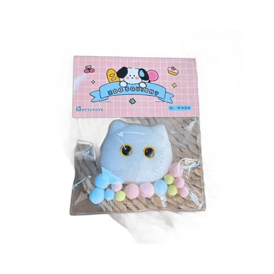 Squishy Toy Big Eye Cat, Realistic Cat Stress Relief Squeezing Slowly ...