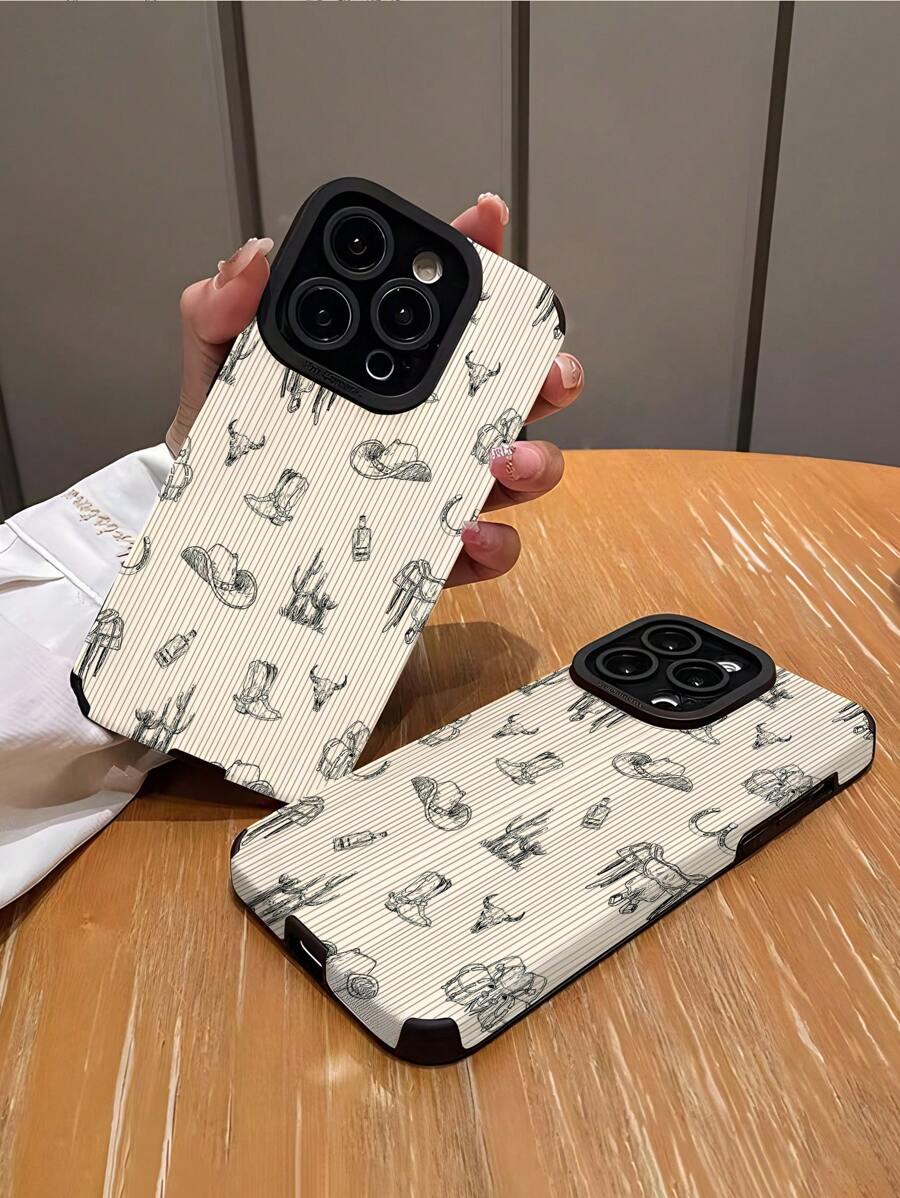 1pc Western Minimalist Line Art Vertical Striped Faux Leather ...