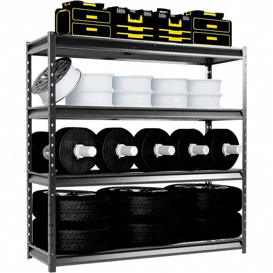 The Atlas 72"" W Metal Garage Shelving Unit Load 12000 Lbs, 4 Tier ...