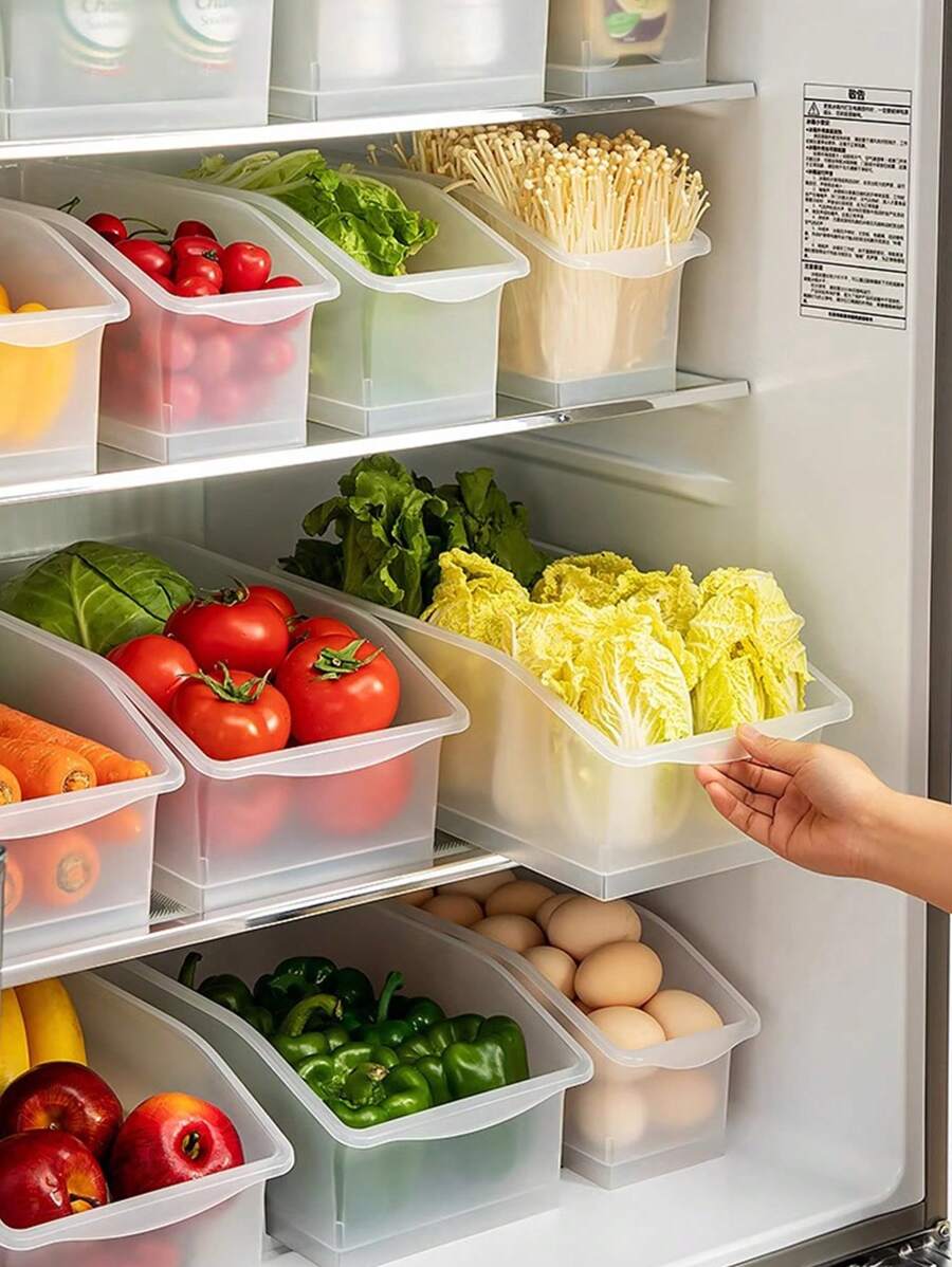 6 قطع من حاويات تخزين الطعام مع بكرات ، صناديق حفظ البلاستيك الشفاف ...