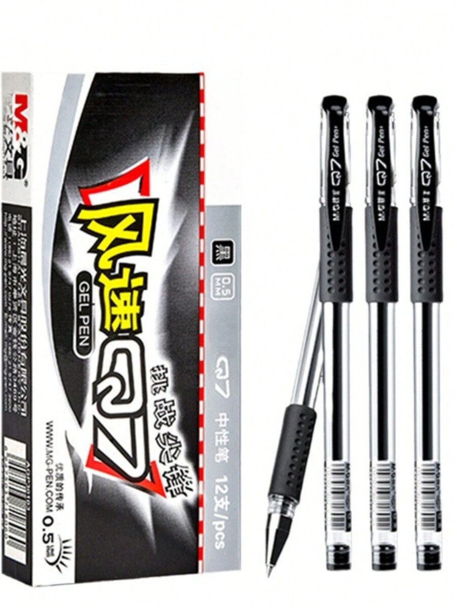 5pcs 12pcs Gel Pen Plastic Shell Signature Pen 0.5 Water-Based Pen ...