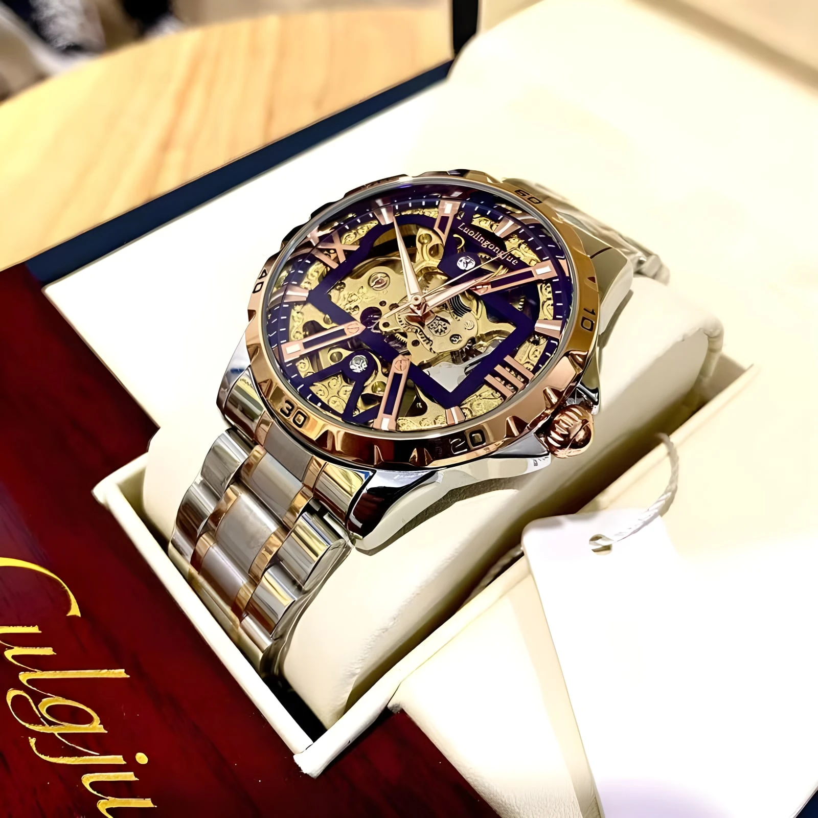 FENSIR Automatic Mechanical Watch For Men, Luminous, Waterproof, Hollow ...