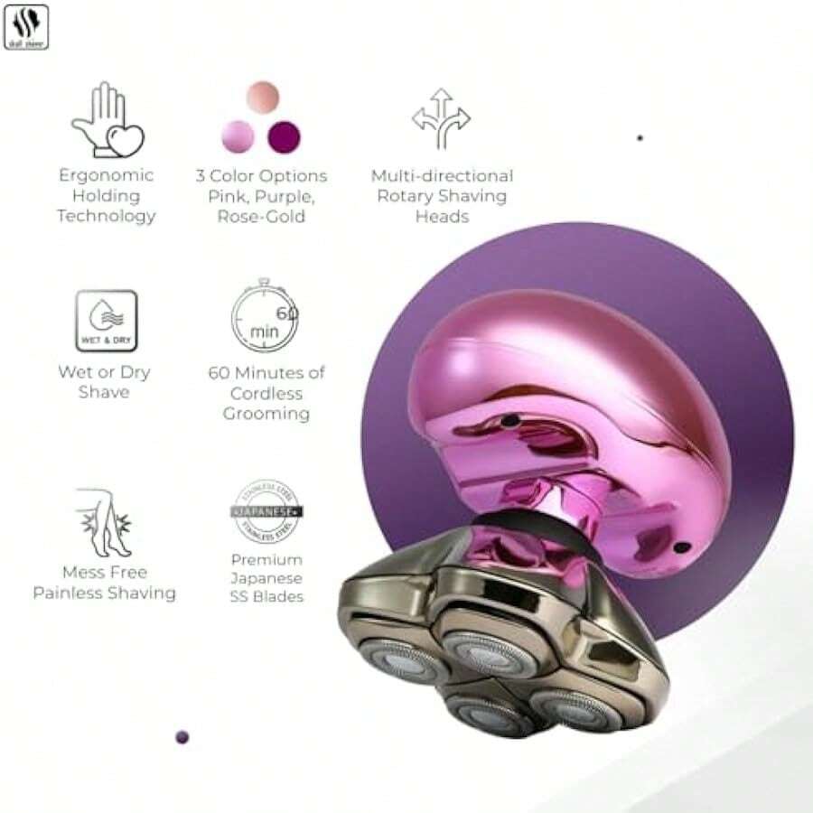 Electric Razor For Women Pink Ultimate Shaver Butterfly Kiss Pro Bikini ...