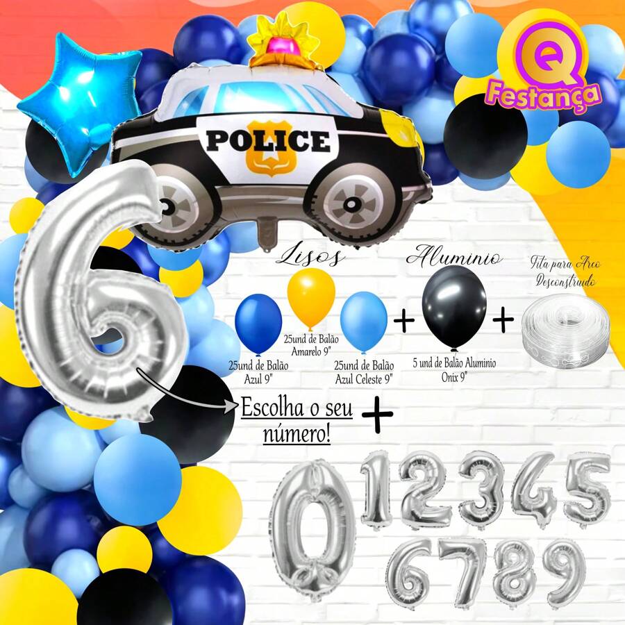 Premium Deconstructed Arch Kit 85 Police Items With Silver Number And ...