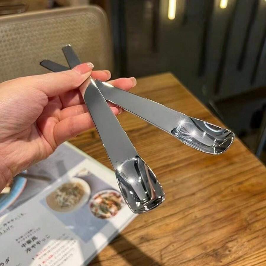 Stainless Steel Spoons, Thick Long Handle Dessert Spoon, Cake Spoon ...