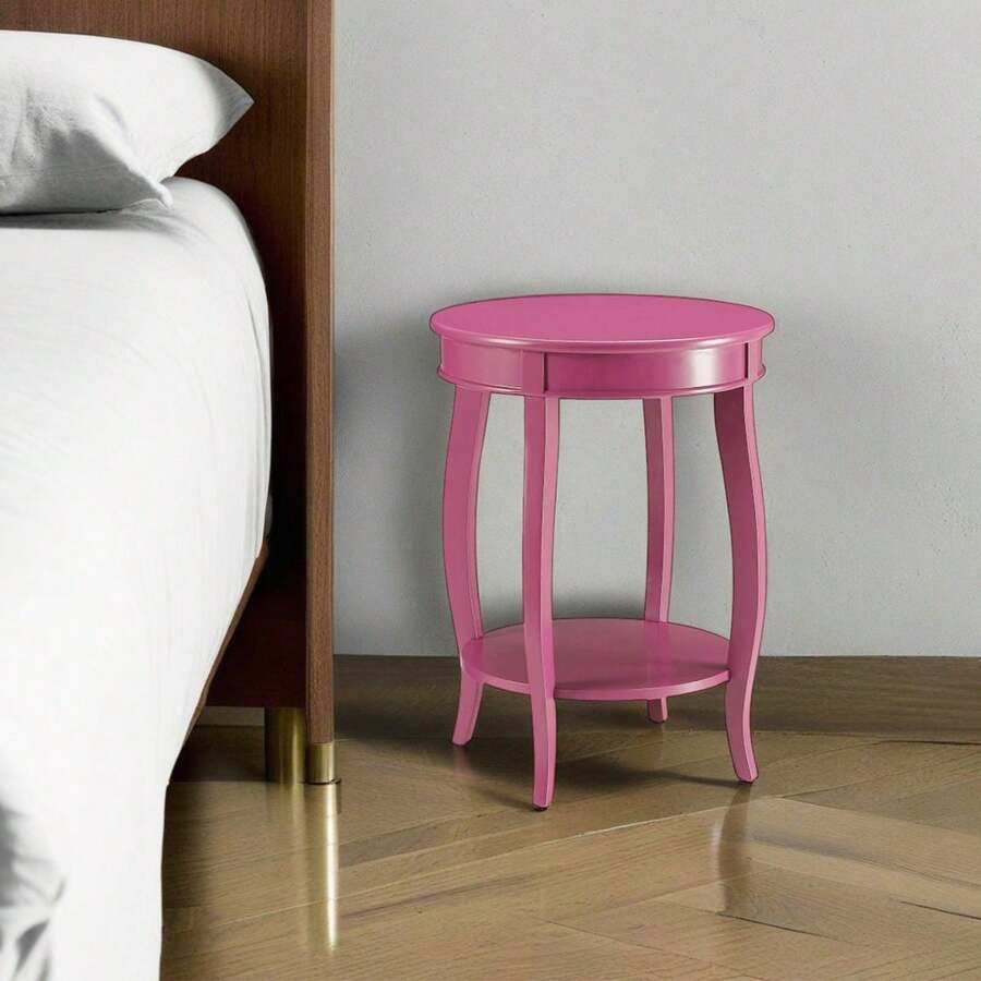 Side Table, Sofa Side Table, Coffee Table, End Table, Solid Wood Round ...