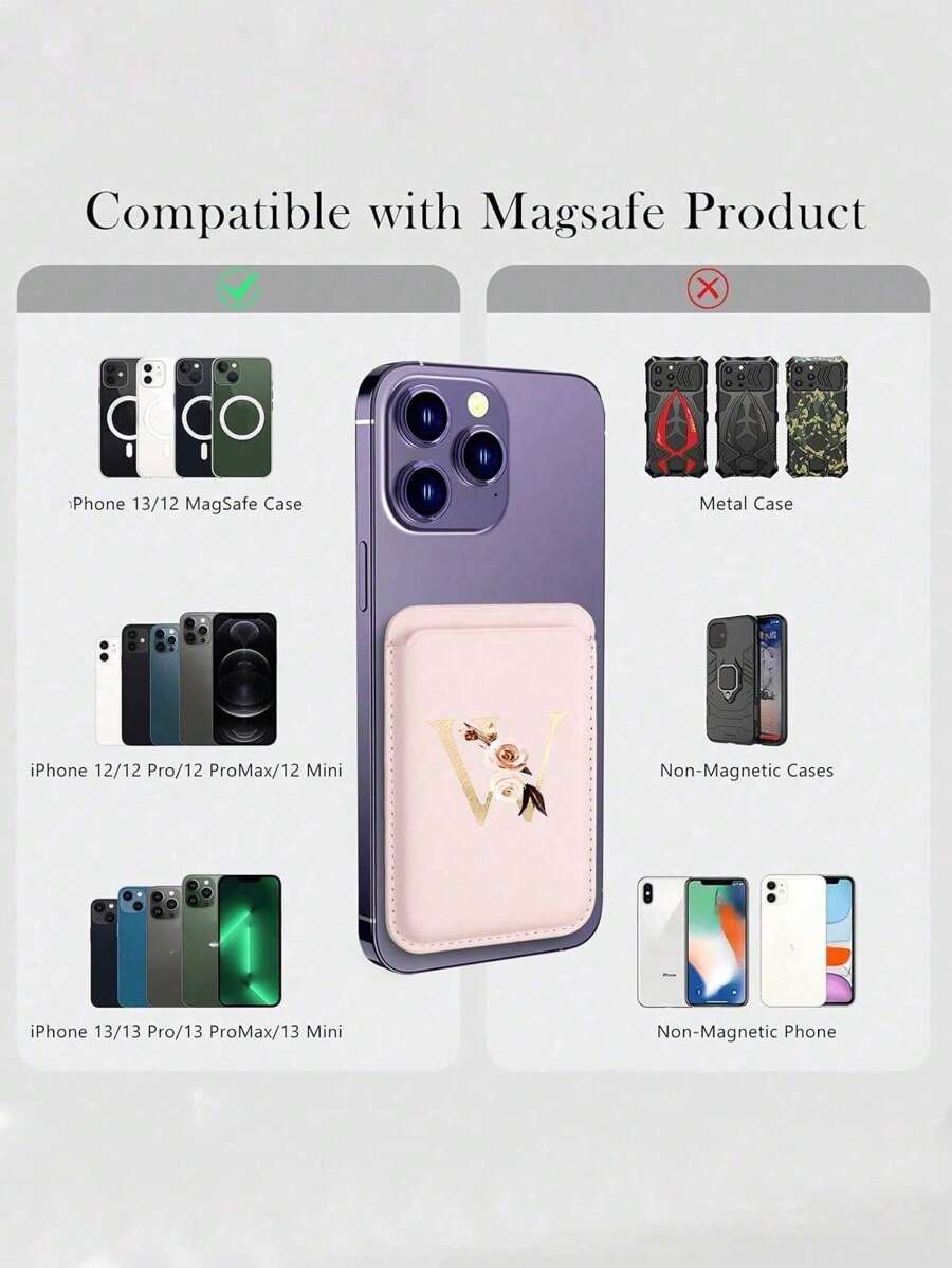 Magnetic Wallet Phone With Magsafe Initial Letter A To Z Mag Safe ...
