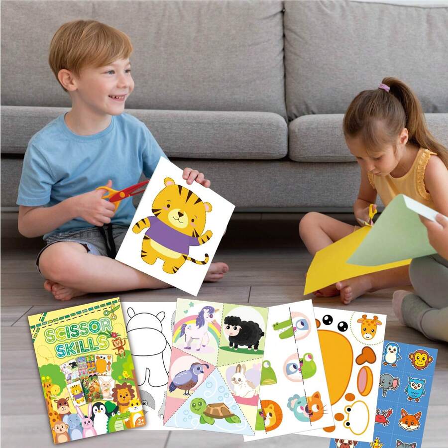 Libro de actividades con tijeras para que los preescolares practiquen ...