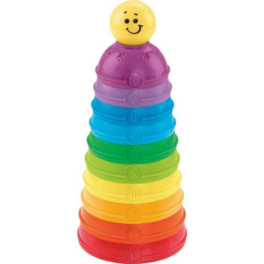 Mattel Fisher-Price Baby Stapelspeelgoed Rock-A-Stack, Roly-Poly Basis Met 5 Kleurrijke Ringen ...
