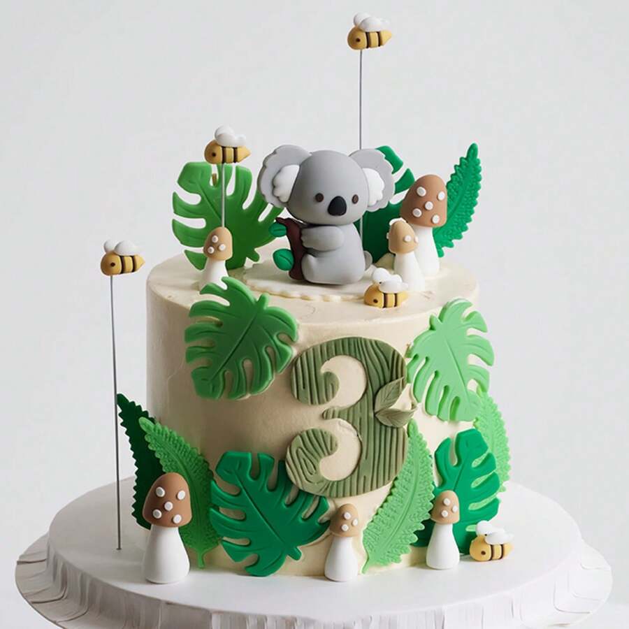 24Pcs Jungle Cake Decoration, Koala Cake Topper, Animals Cake ...