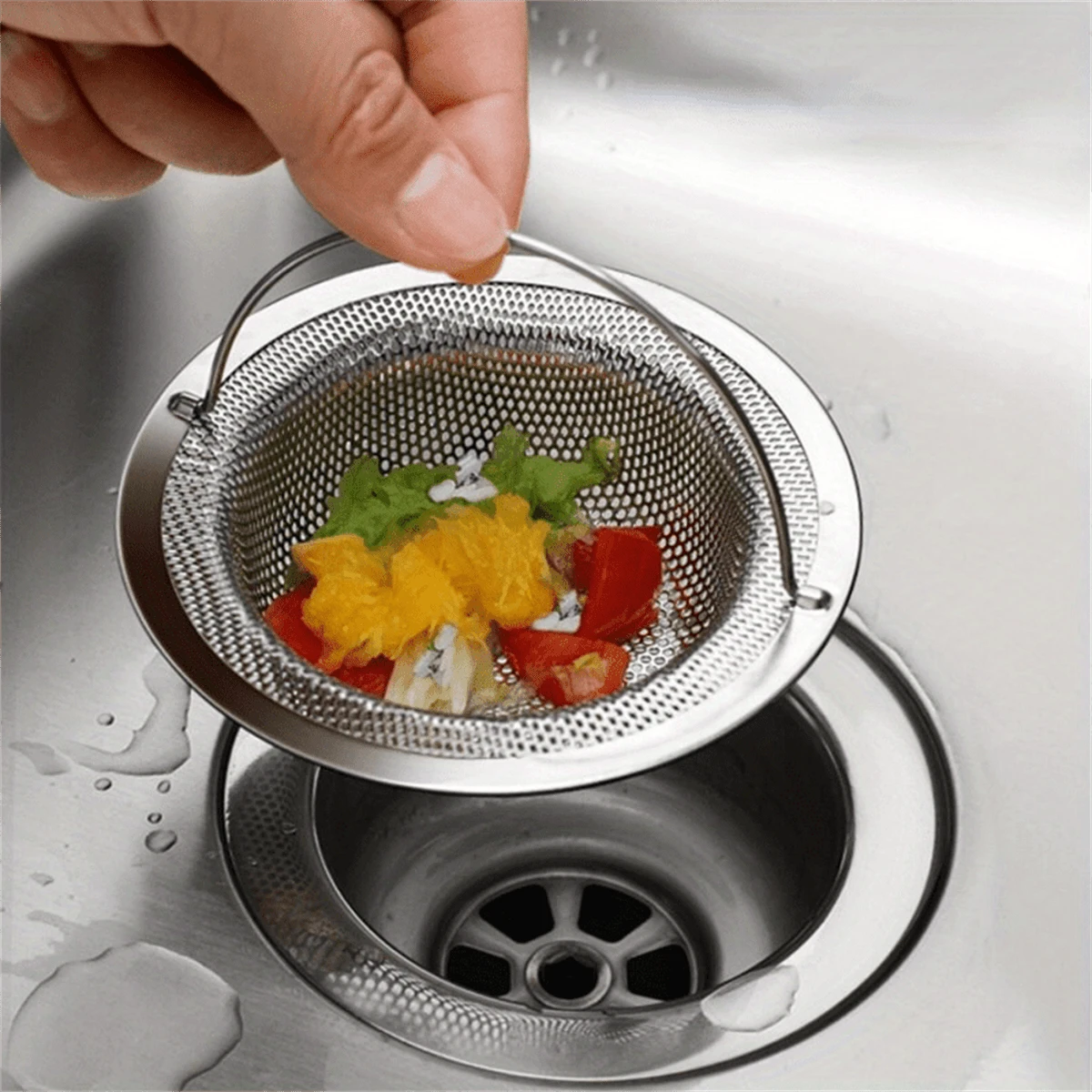 3 Packs Sink Strainer, Stainless Steel Pool Leakage Mesh, Kitchen ...