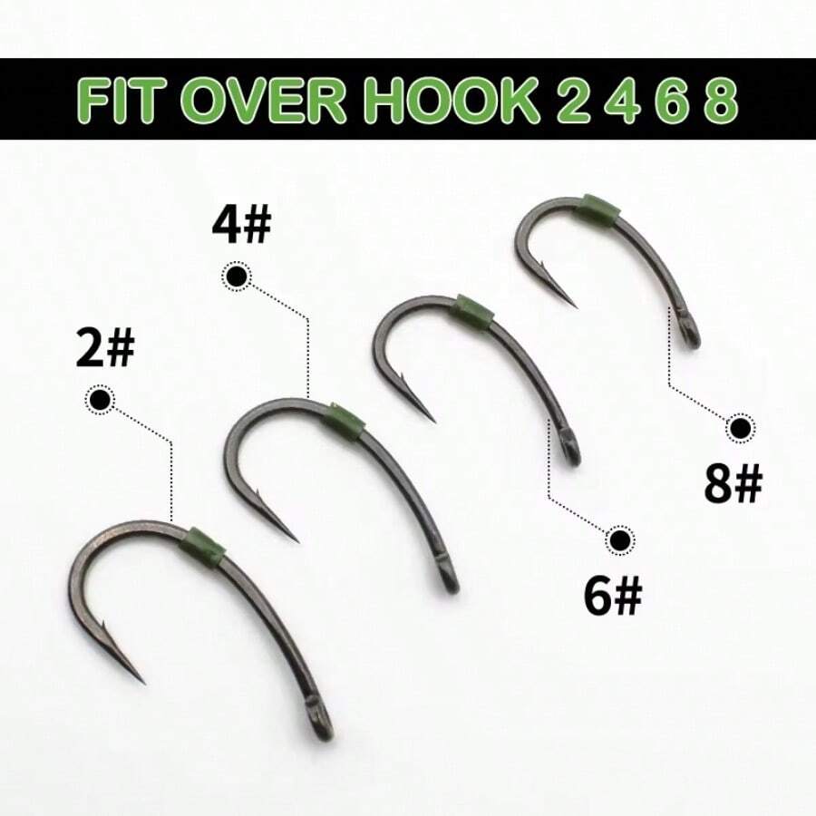 200pcs Carp Fishing Accessories Hook Silicone Tube Anti-Tangle Rig ...