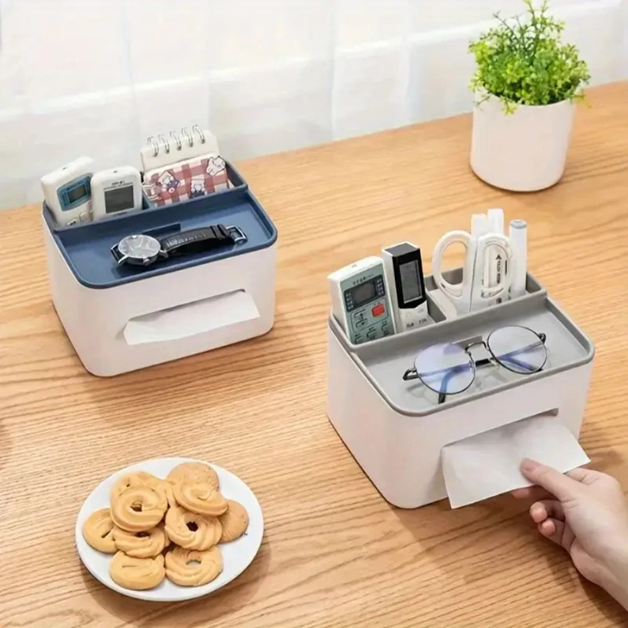 1pc Multifunctional Desktop Storage Box, Tissue Box, Drawer Organizer ...