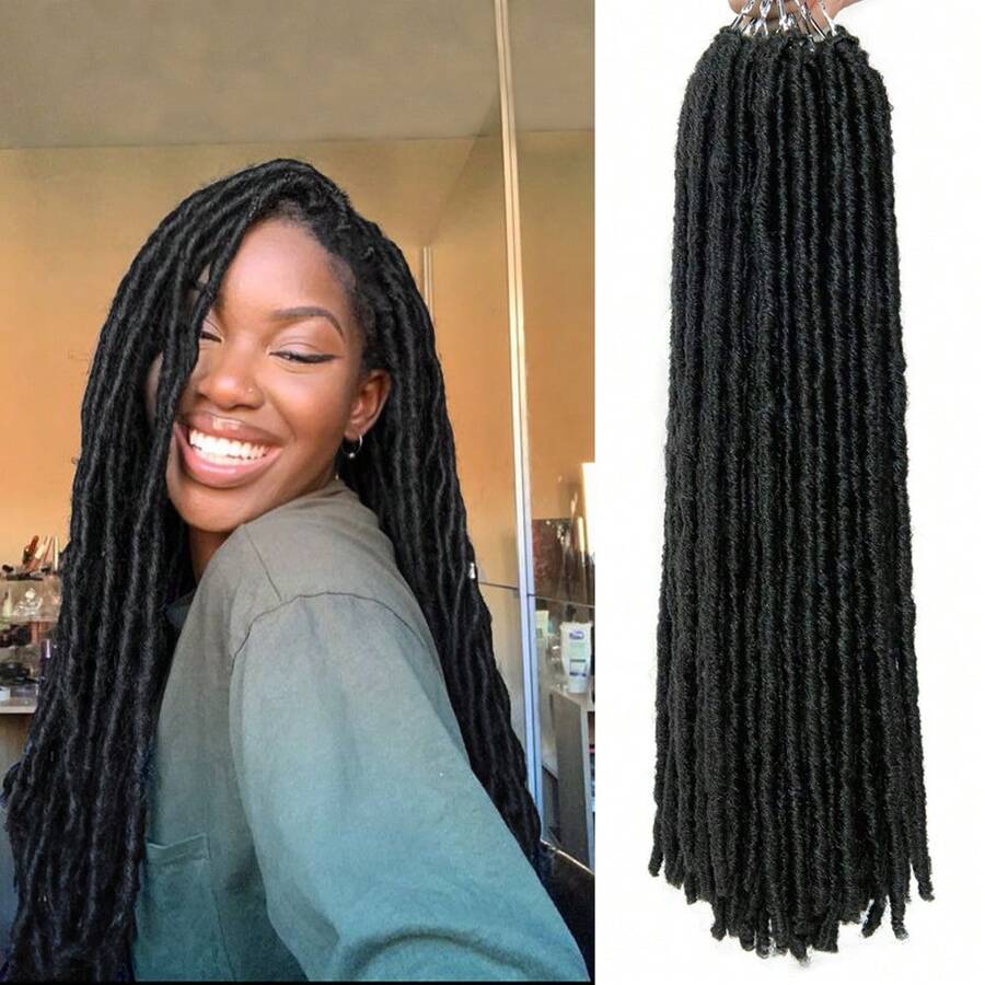 Straight Locs Ombre Crochet Hair Goddess Faux Locks Hair African 18inch ...