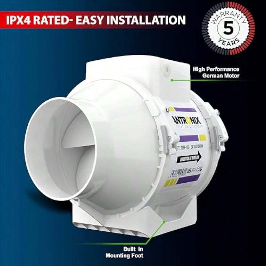 5 Inch 125mm Diameter Batoom Extractor Fan With Timer Loft Mounted ...