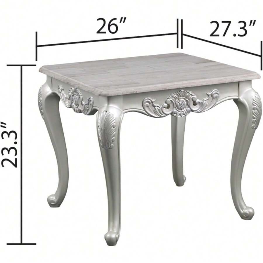 Melrose Traditional Style Coffee Table Made With Wood In Silver Finish ...