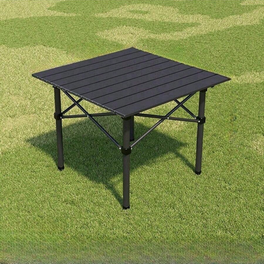 Outdoor Round Small Table, Foldable Square Camping Table, Portable ...
