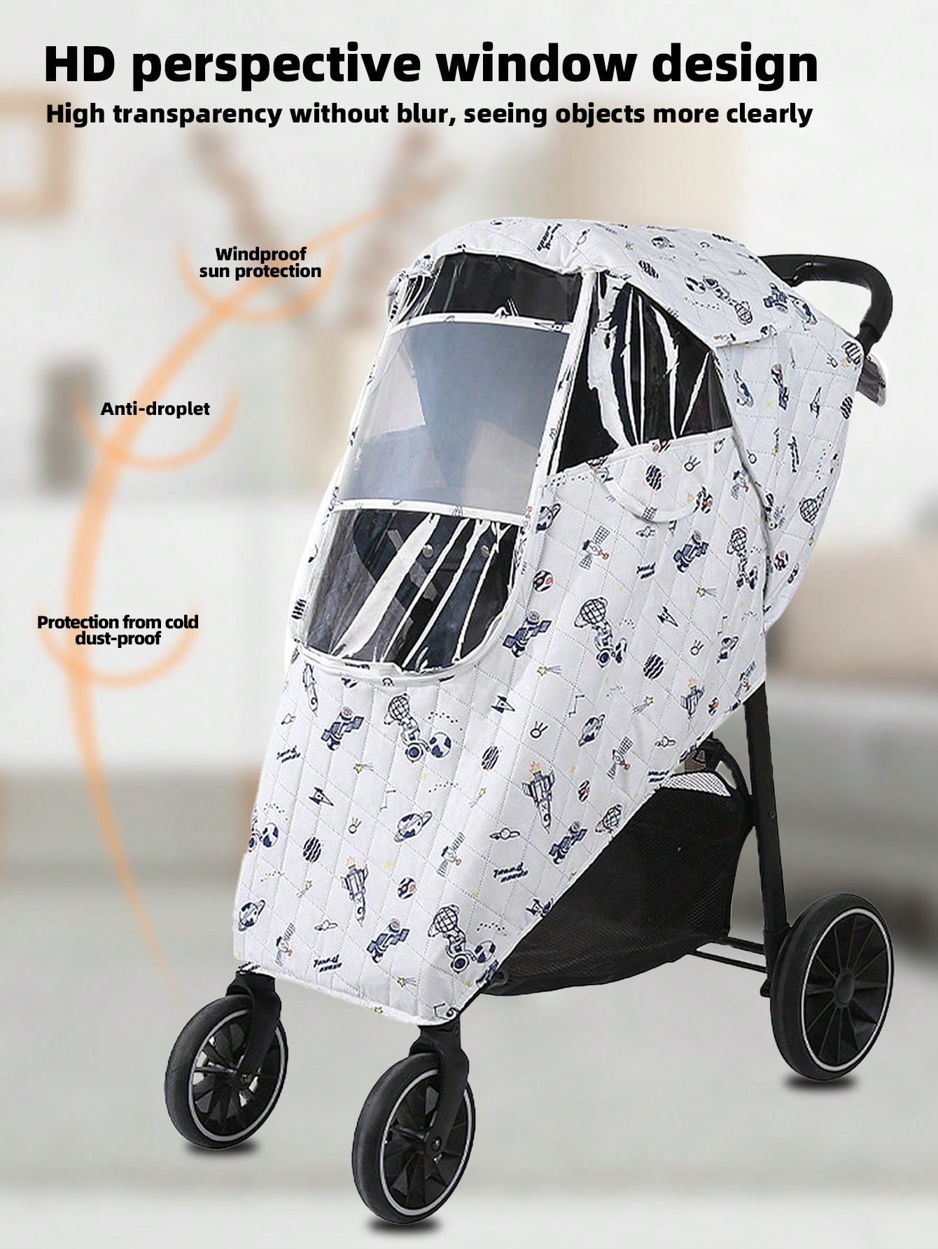 Baby Stroller Rain Cover, Windshield Universal Children's Stroller Wind ...