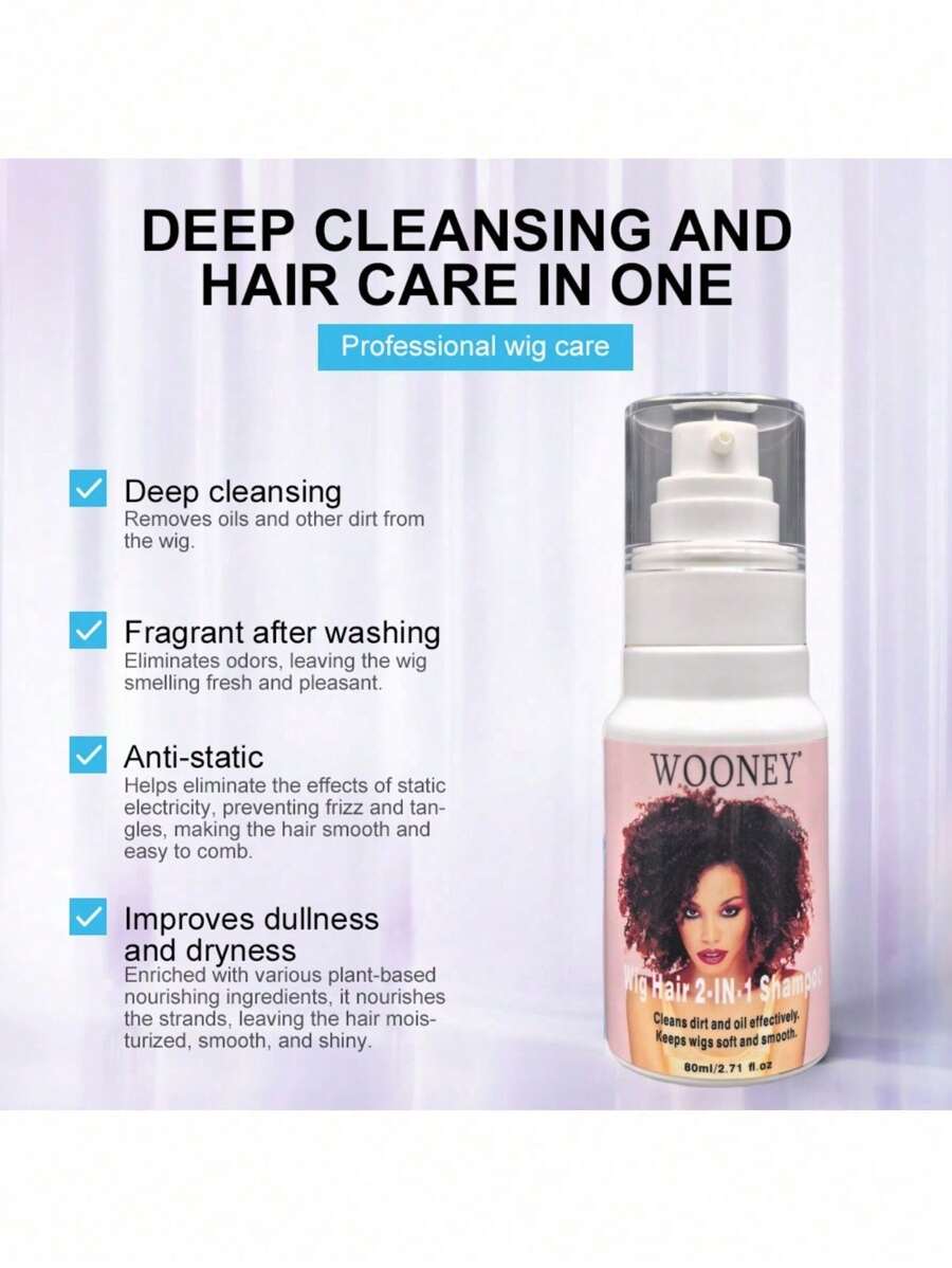 WOONEY 2-In-1 Wig Shampoo - Smoothing, Nourishing Formula To Prevent ...