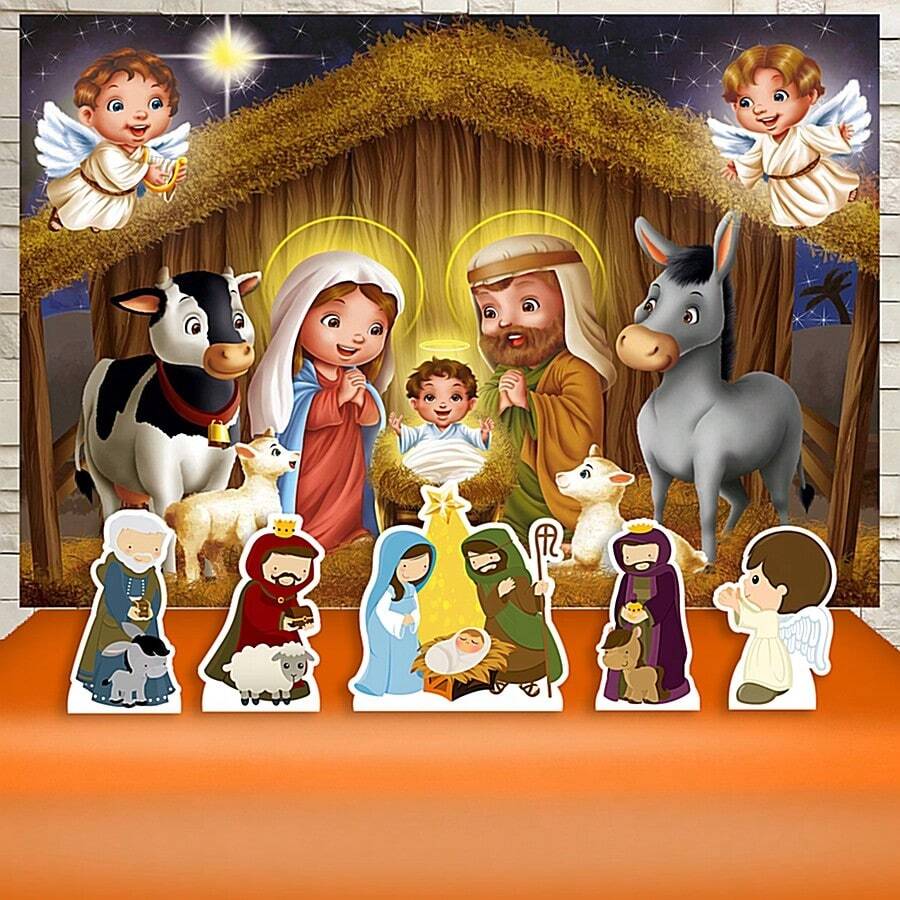 Nativity Scene Party Birth Of Jesus Decoration Silver Kit | SHEIN USA