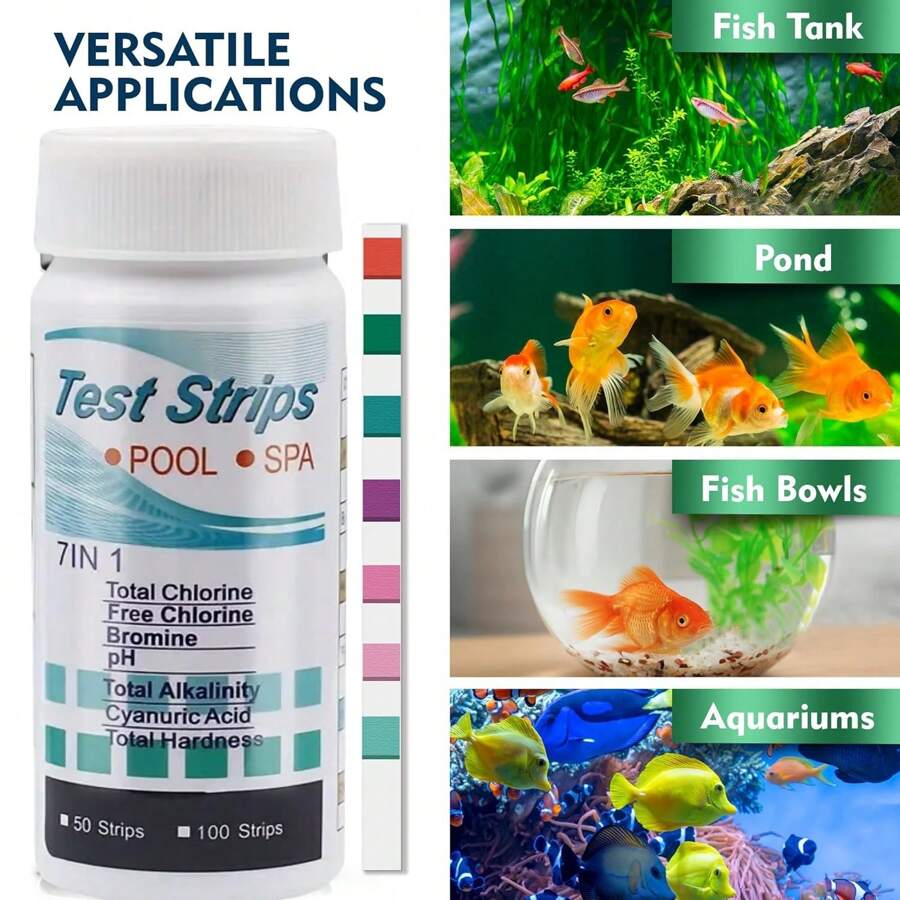 7-In-1 Aquarium Test Strips, Water Quality Test, Multi-Functional ...