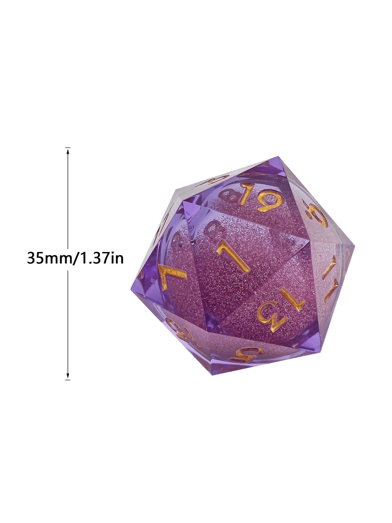 20 Sided Resin Sand Dice 35mm Liquid Core Dragon And Dungeon TRPG Board ...