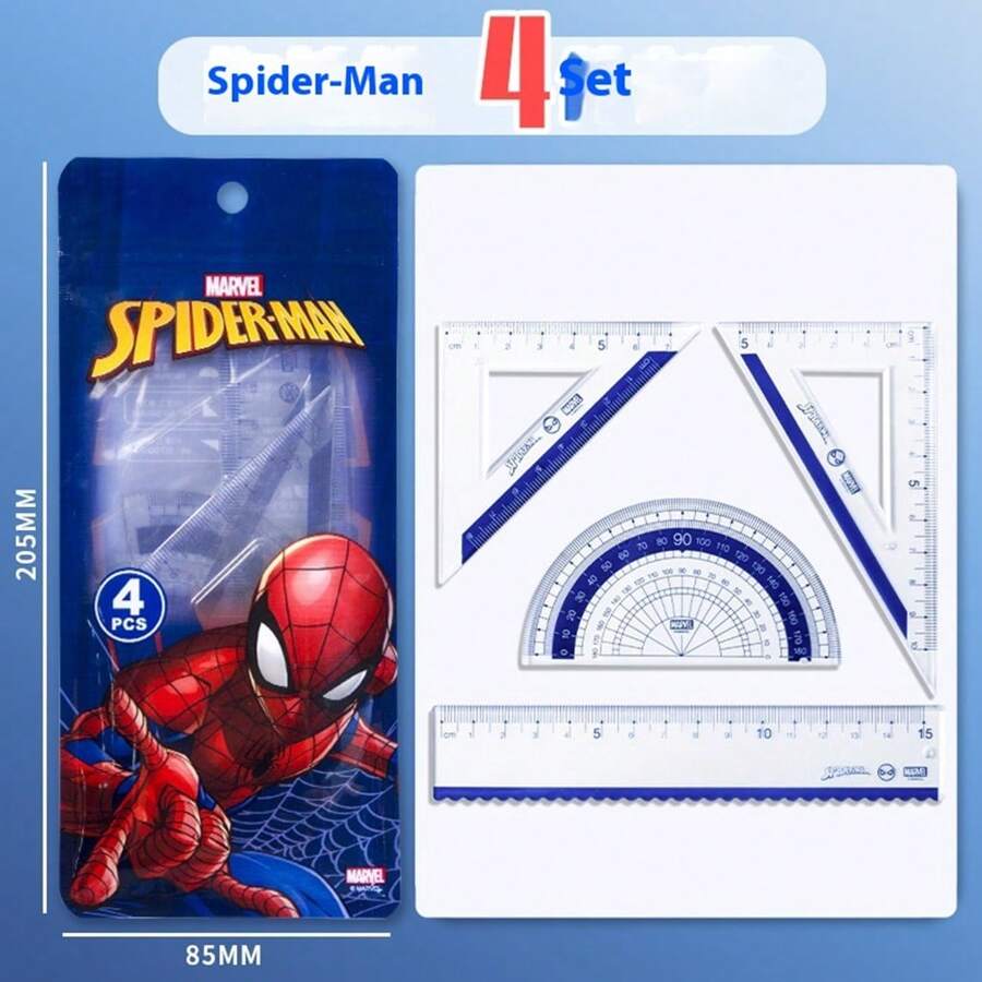 Disney-Themed Ruler Set, 4pcs/Set Cartoon Student Stationery Drawing ...