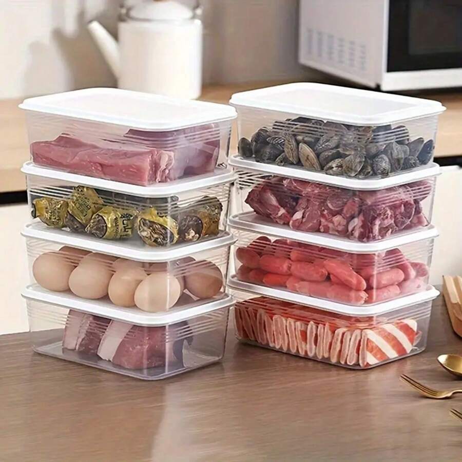 5pcs Refrigerator Frozen Food Storage Containers, Compartments, Prevent ...