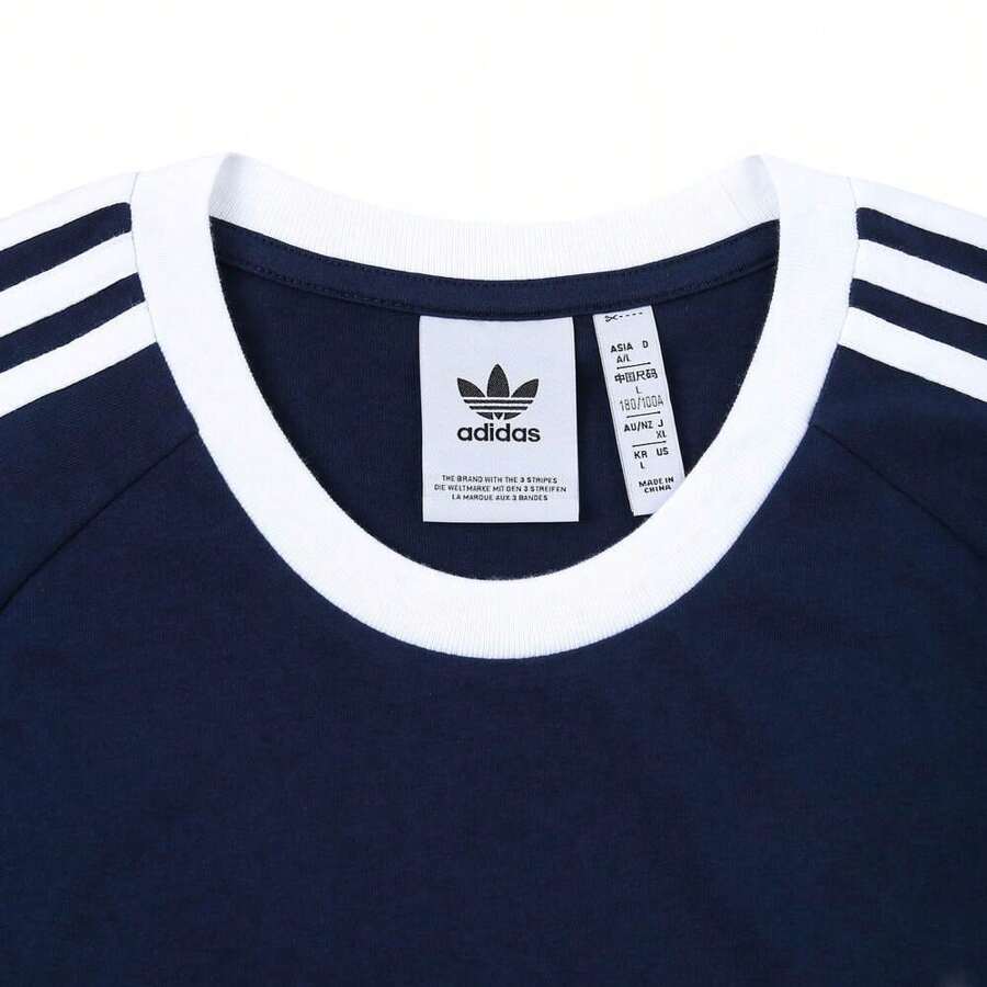 Adidas Originals 2025 Men's 3-STRIPES Knit Crew Neck Short Sleeve T ...