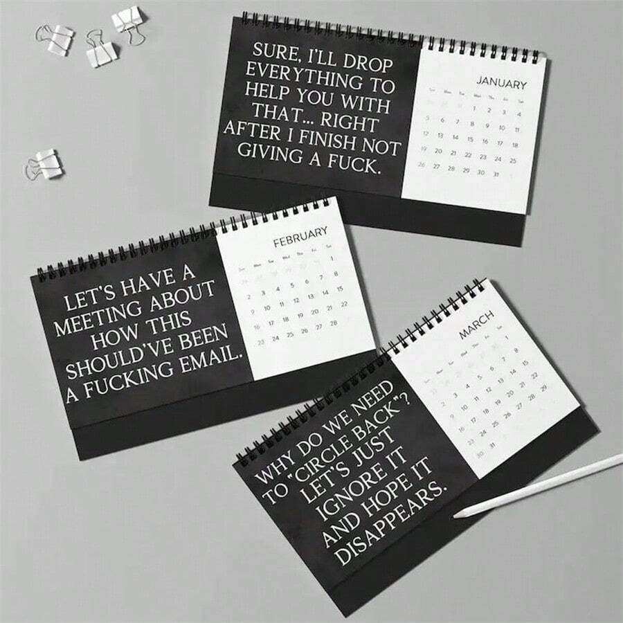 2025 Humor Desk Calendar, Funny Novelty Monthly Calendar, 12 Month ...