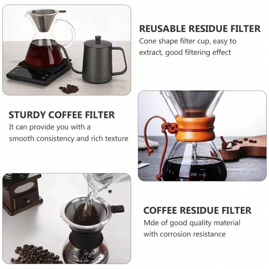MYVIT 1pc Glass Hand Drip Coffee Filter Cup Dripper With Measuring ...