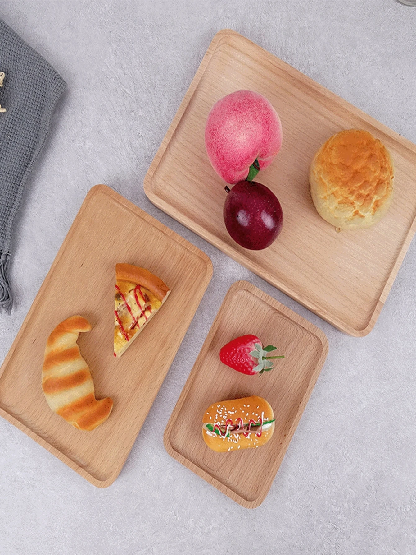 1pc Beech Wood Tray, Wooden Rectangular Wood Tray, Suitable For Home ...