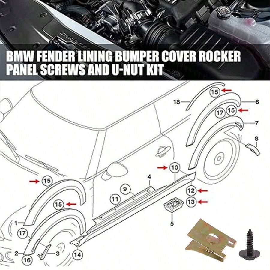 40/50/100PCS Car Bumper Cover Screws, Waterproof Durable Metal Vehicle ...