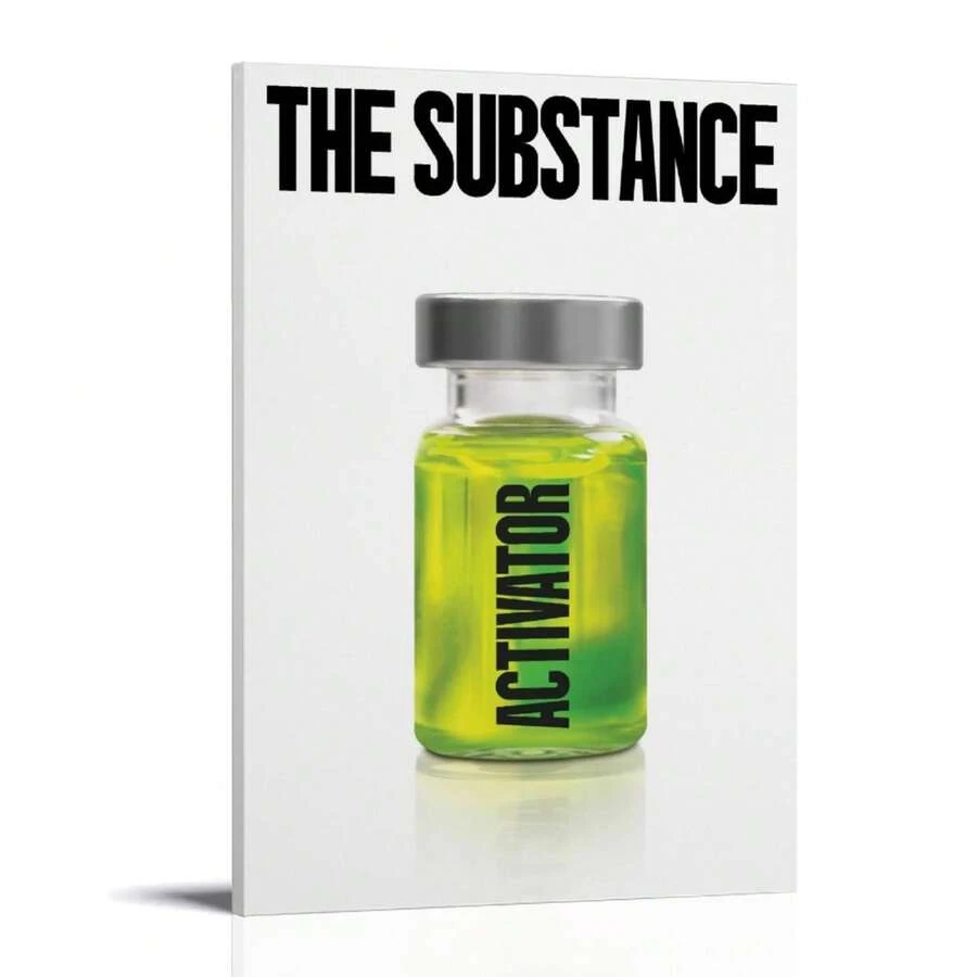The Substance Satirical Body Horror Vintage Movie Poster Framed Canvas ...