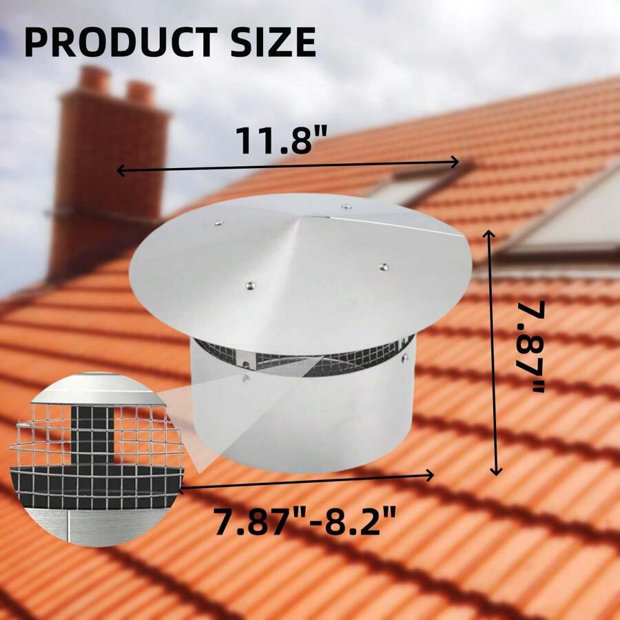 NANSTATA Cone Top Chimney Cap With Screen, Roof Rain Chimney Cover ...