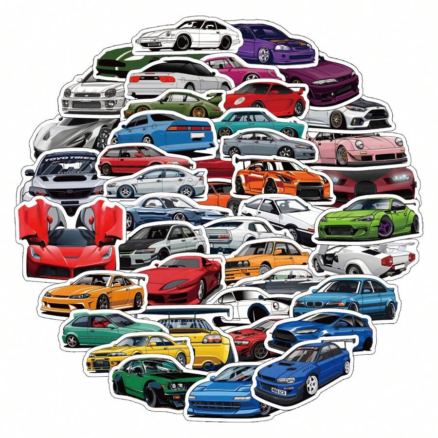 50pcs/Pack Japanese JDM Super Sports Car Racing Graffiti Stickers, Cute ...