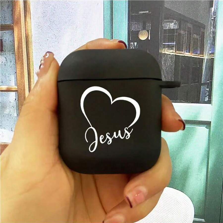 1pc White Heart Pattern Earpods Case Compatible With IPhone Earpods ...