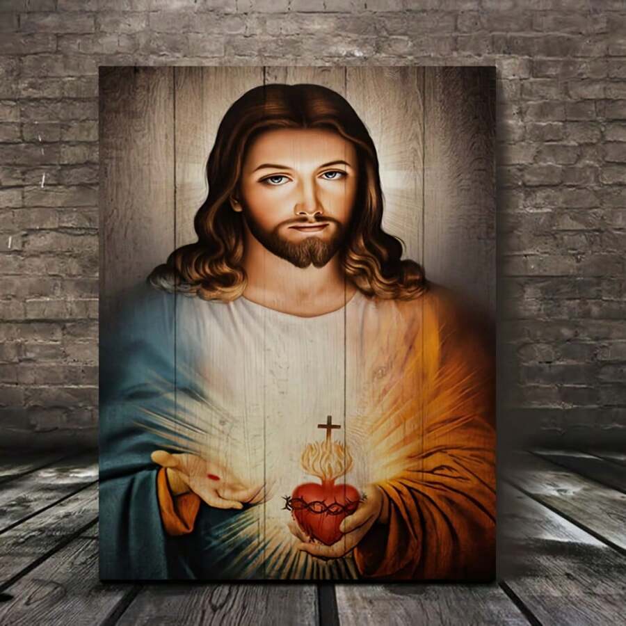 Stunning Jesus Portrait Canvas Art - Heartfelt Scene Of Walking With ...