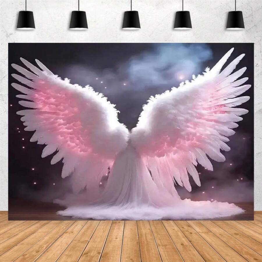 Heavenly Scene, Dreamy Pink And White Angel Wing Background - Perfect ...