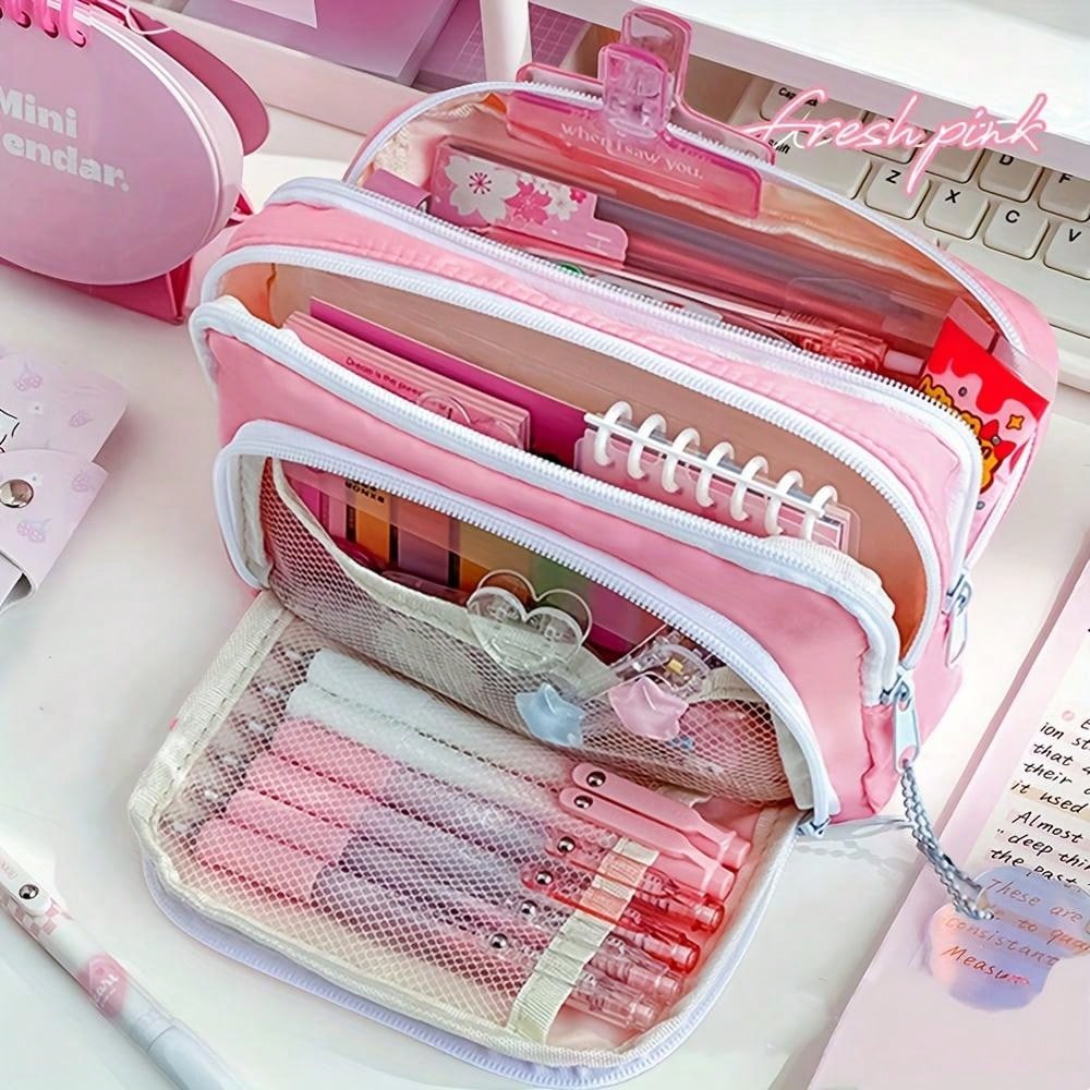 VICNIC 1ชิ้น กล่องดินสอความจุขนาดใหญ่สีพื้นหน้าต่าง, กล่องเครื่องเขียน ...