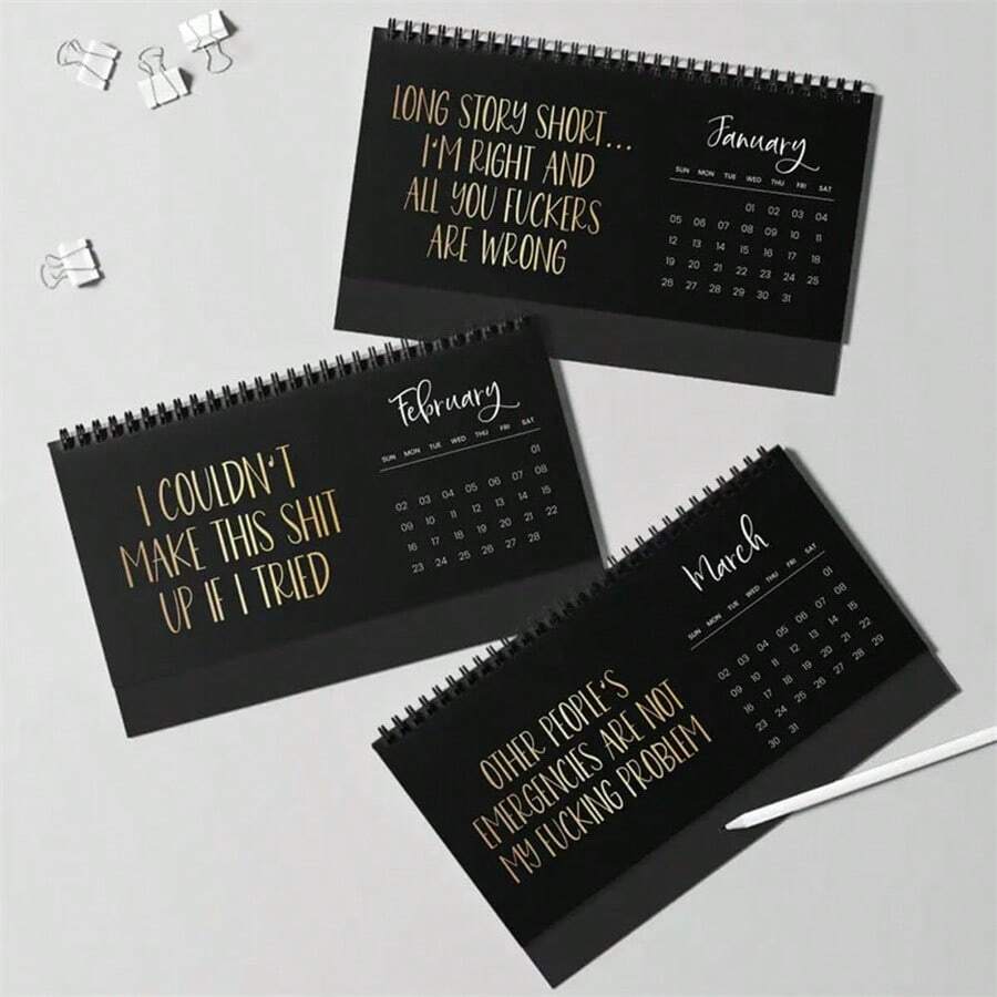 2025 Humor Desk Calendar, Funny Novelty Monthly Calendar, 12 Month ...