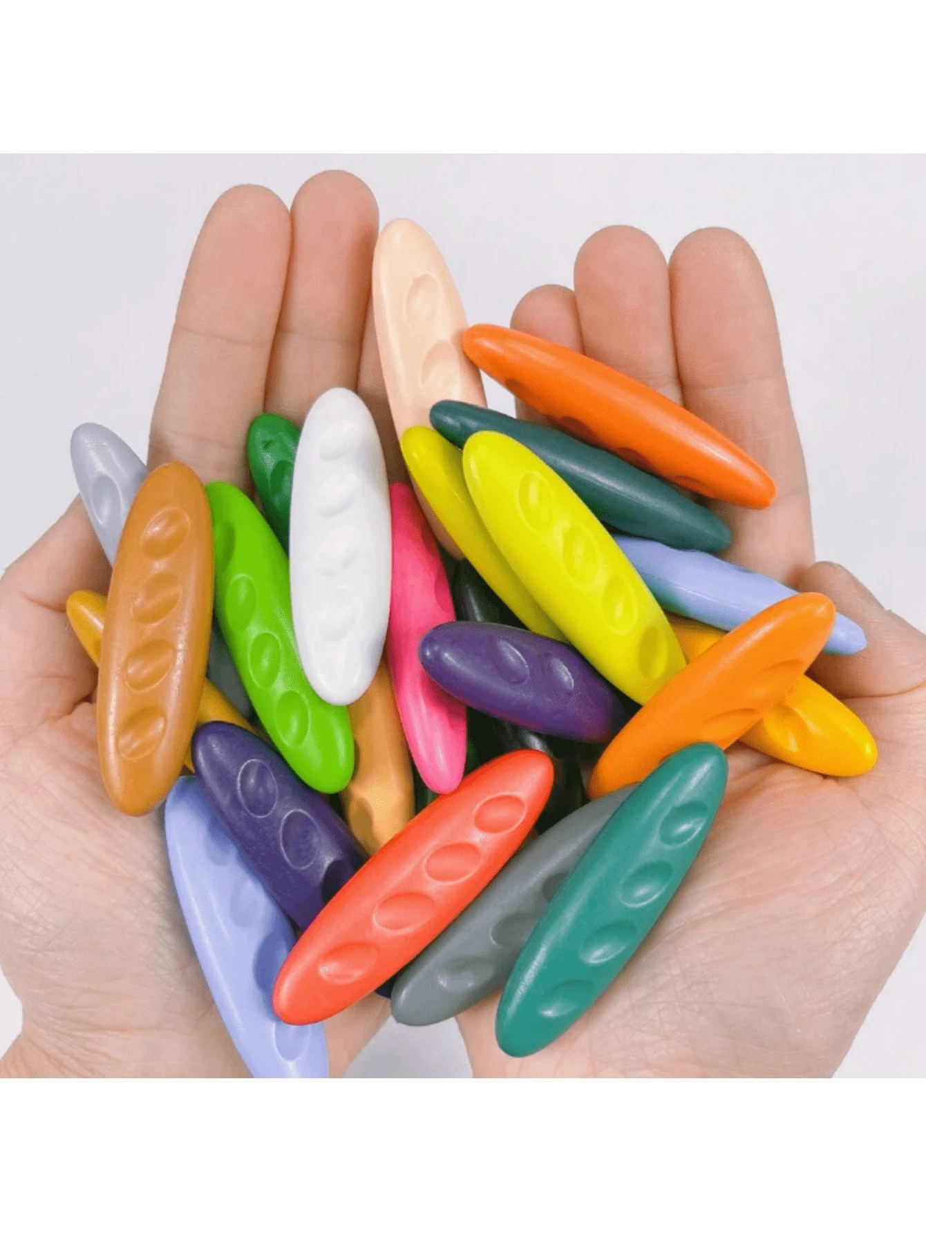 12/24/36pcs/Box Reusable Peanut Shaped Wax Crayons Set, Oval Body ...
