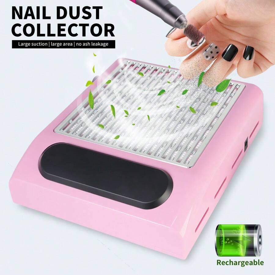 New Nail Art Vacuum Cleaner, Hand Pad Desktop Nail Vacuum Cleaner Pink ...